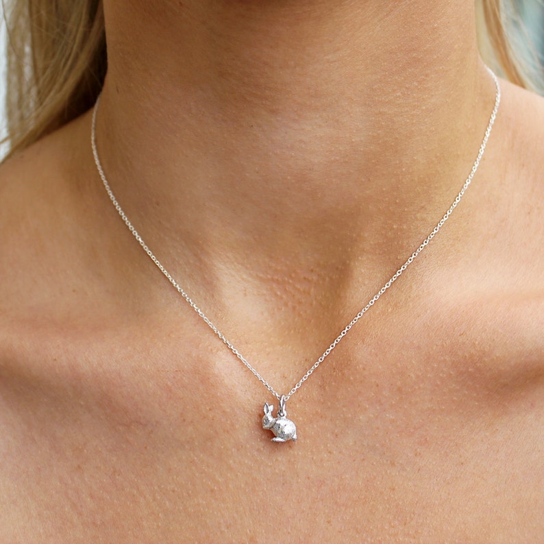 Solid Sterling Silver Bunny Rabbit Necklace - Etsy