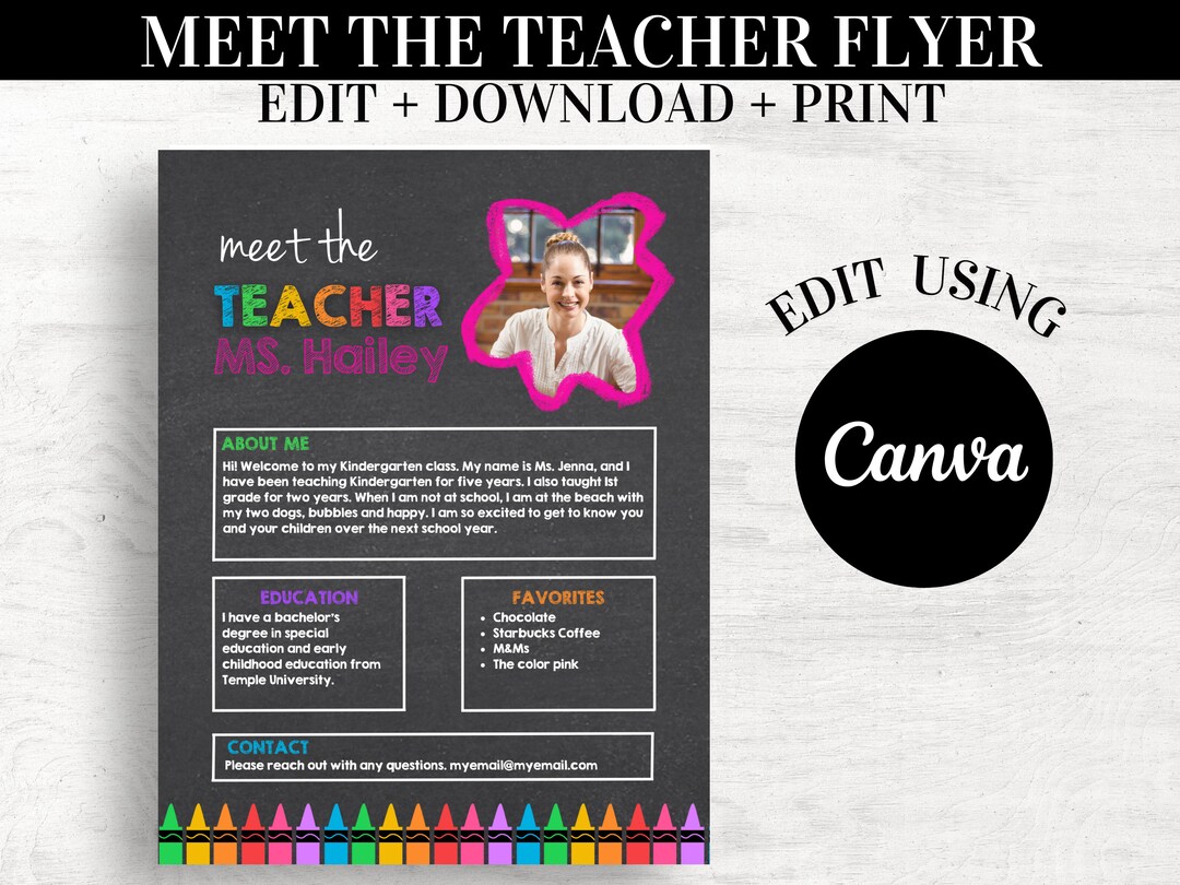 Plantilla editable de carta para conocer al maestro folleto - Etsy España