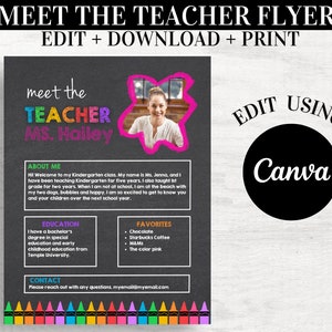Editable Meet the Teacher Letter Template, Back to School Flyer, Edit ...
