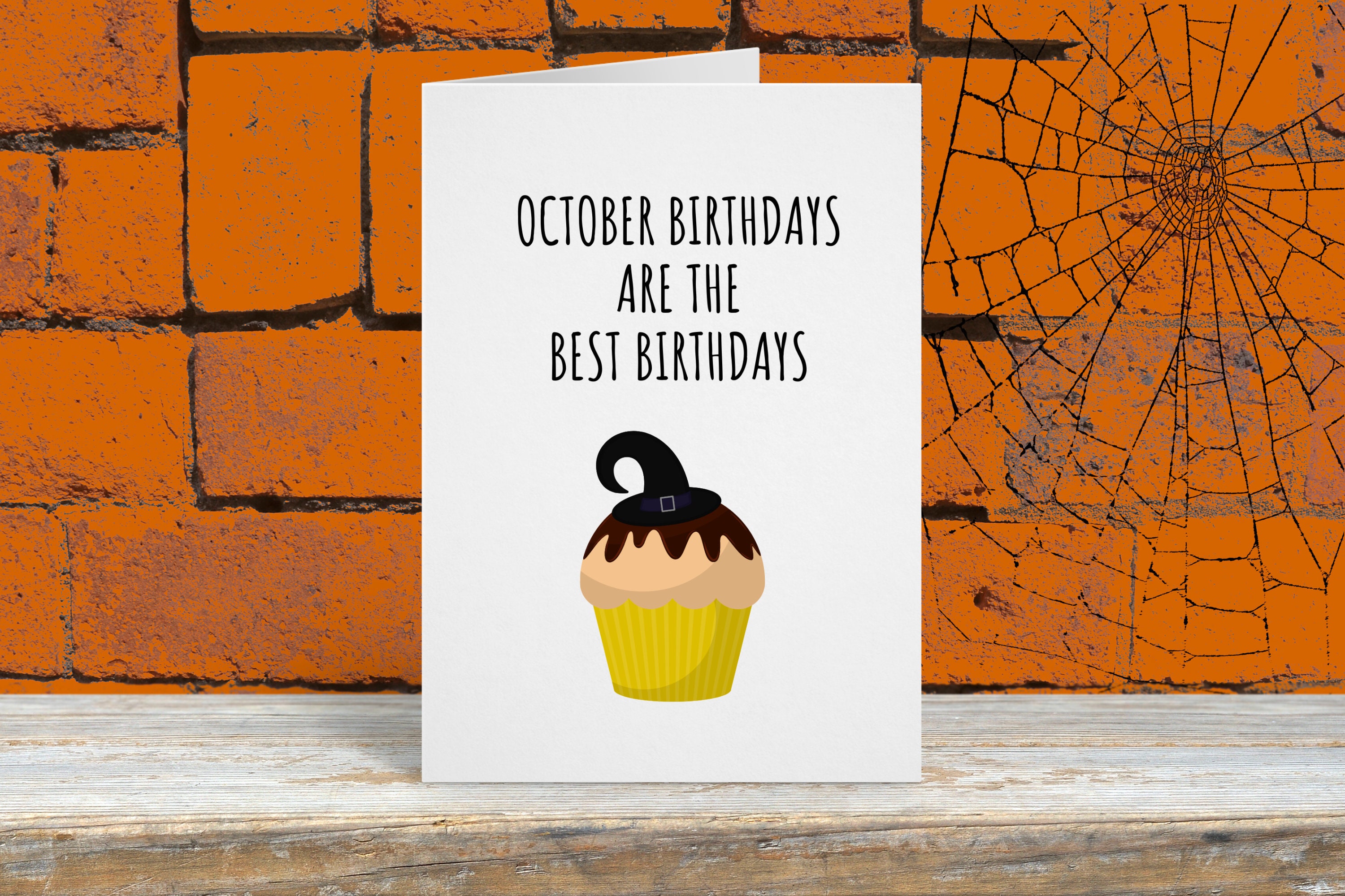 Printable October Birthday Card Halloween Birthday Card - Etsy