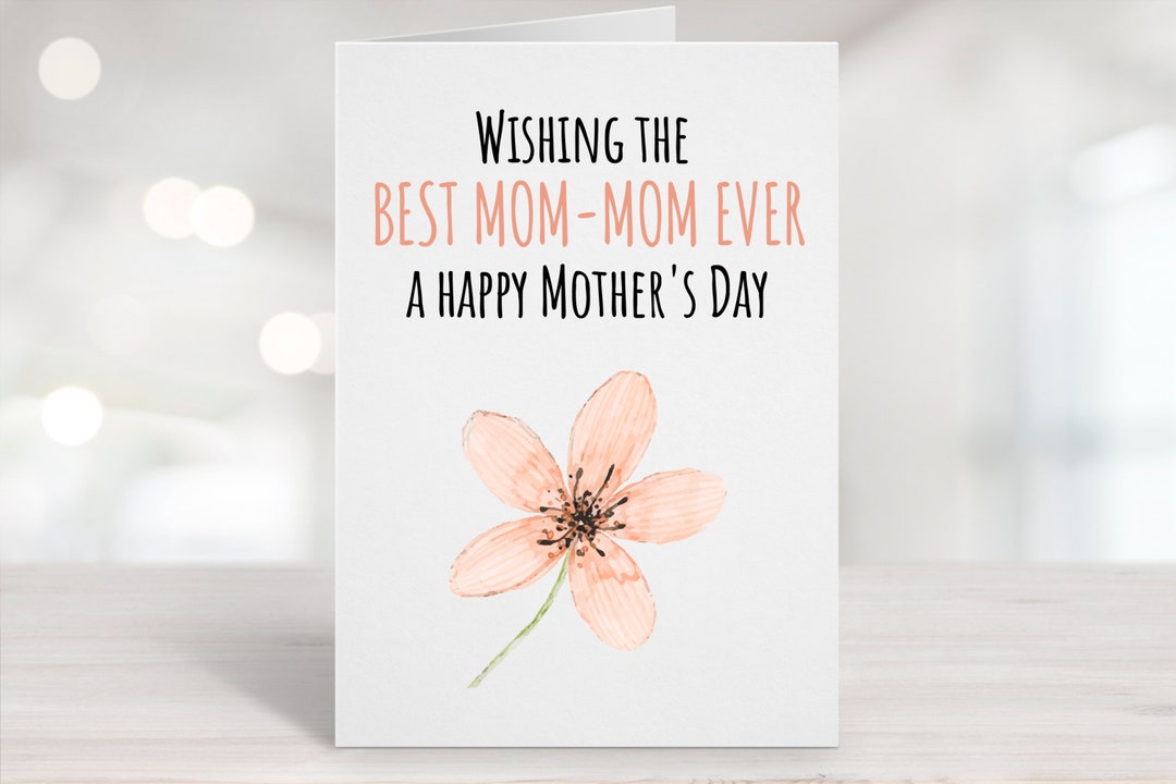 Printable Mothers Day Card for Mom-mom, Granny Card, Card for ...