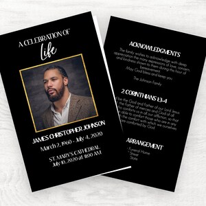 Funeral Program Template for Man Editable Funeral Program - Etsy