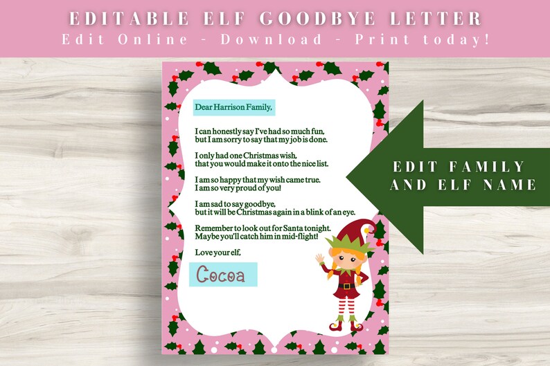 Printable Elf Quarantine Kit, Elf Adoption Certificate, Girl Elf ...