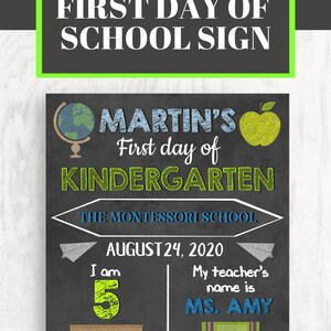 Boy First Day of School Sign Printable Boy Back to School - Etsy