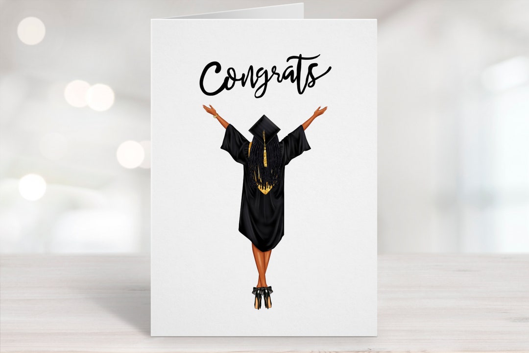 Printable Graduation Card Black Graduation Card Black Grad - Etsy