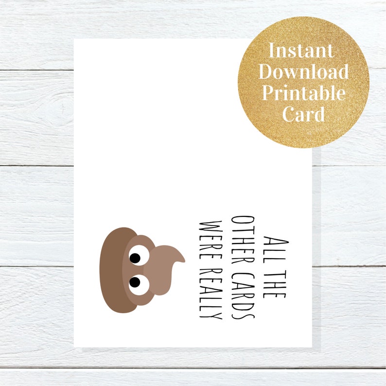 Printable Poop Birthday Card Printable Poop Valentine's - Etsy