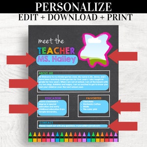 Editable Meet the Teacher Letter Template, Back to School Flyer, Edit ...