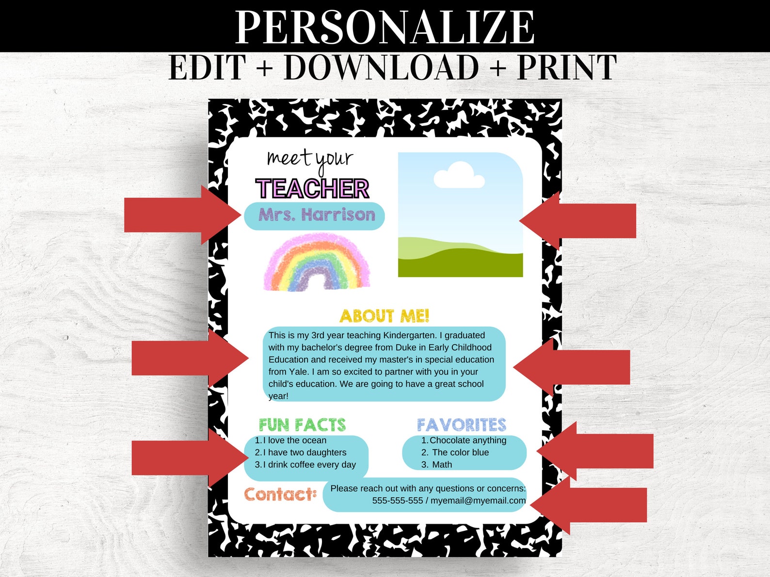 Editable Meet the Teacher Letter Template, Back to School Flyer, Edit ...