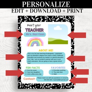 Editable Meet the Teacher Letter Template, Back to School Flyer, Edit ...