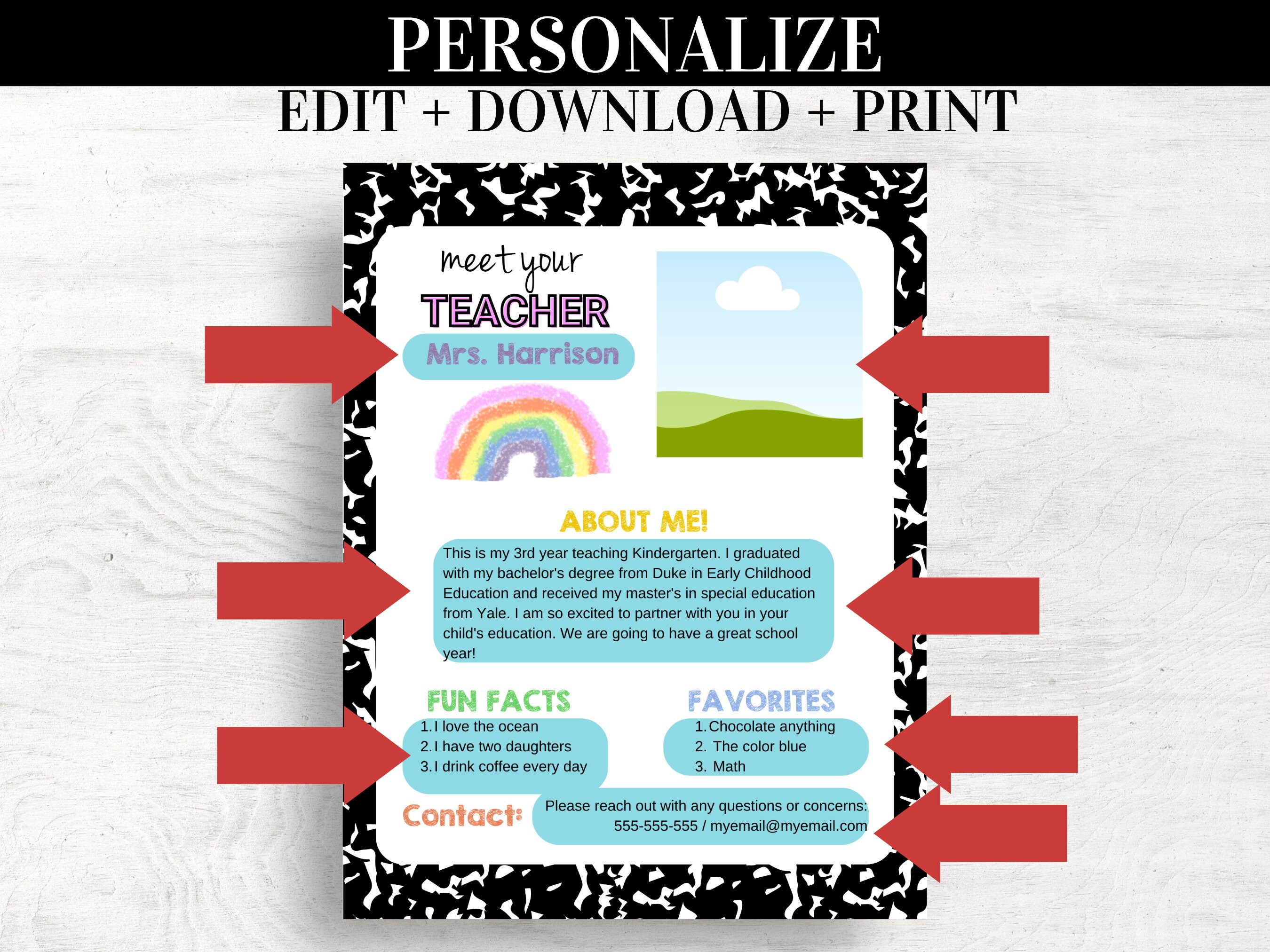 Editable Meet the Teacher Letter Template, Back to School Flyer, Edit ...