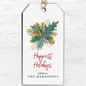 Printable Holiday Tag, Editable Christmas Gift Tag, Gift Tag Template ...