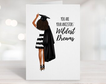 Printable Graduation Card, Black Graduation Card, Black Grad Card ...