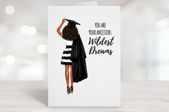 Printable Graduation Card Black Graduation Card Black Grad | Etsy