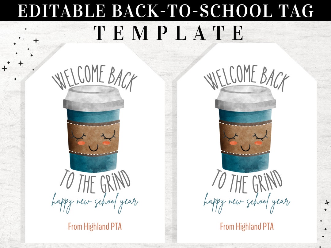 Editable Welcome Back to School Gift Tag First Day of School - Etsy