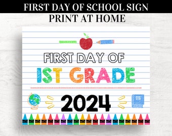Printable First Day of 1st Grade Sign Back to School Photo Prop Digital ...