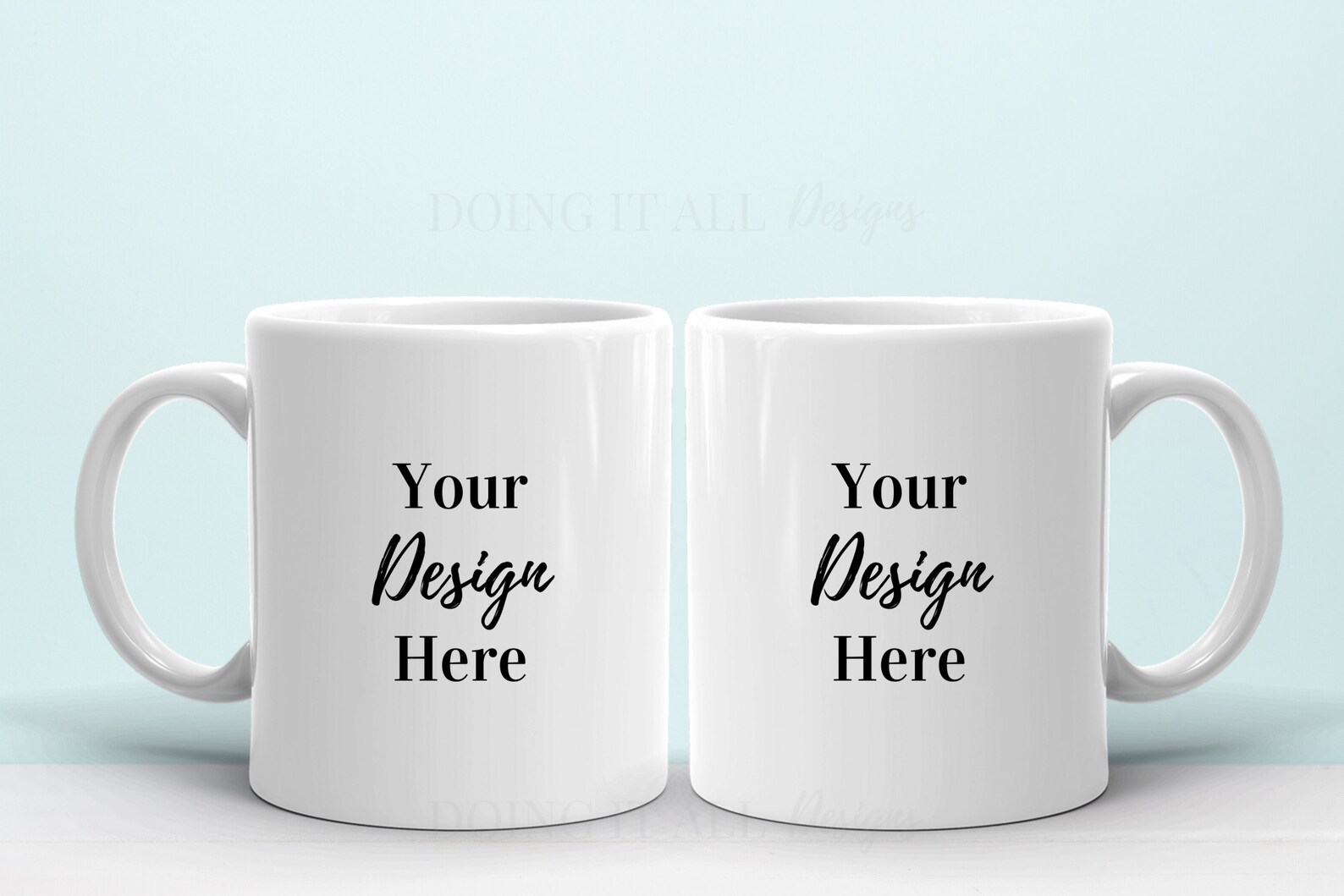 Two White Mug Mockup Two Ceramic Mug Mockup Double Blank Mug - Etsy