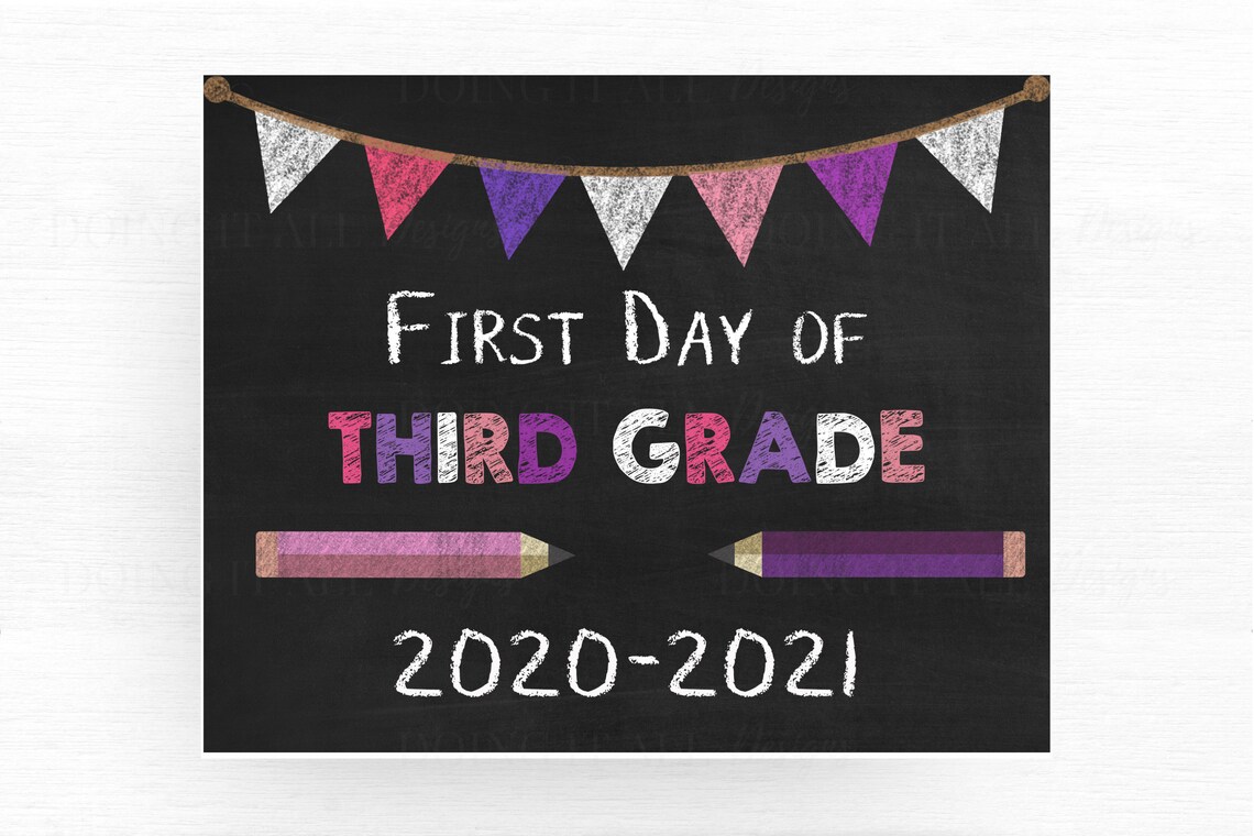 Printable First Day Of School Sign First Day of Third Grade | Etsy
