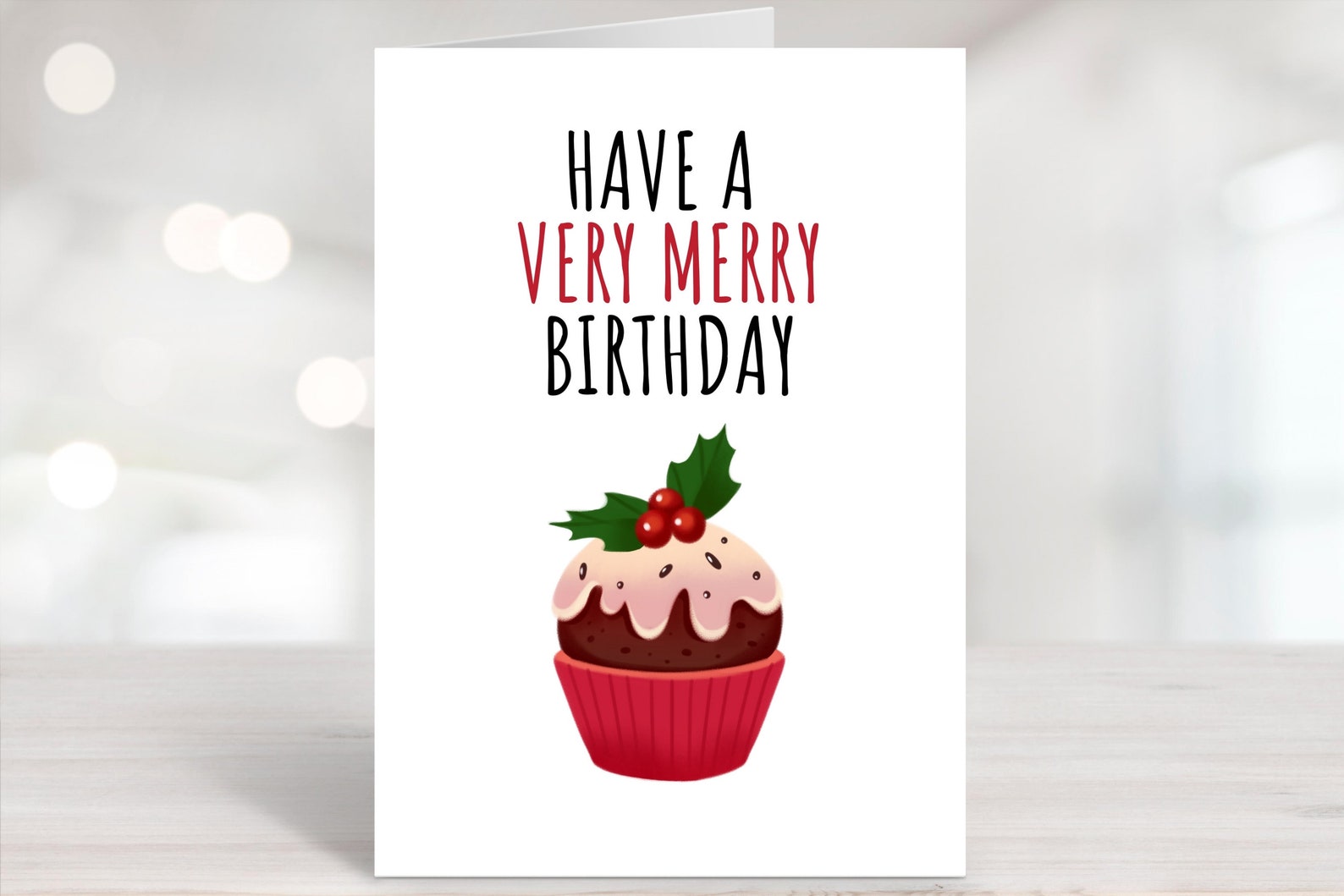 Printable Birthday Card December Birthday Card Christmas - Etsy