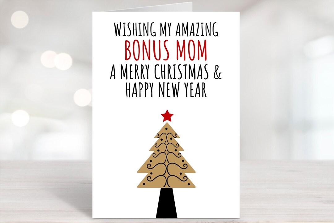 Stepmom Christmas Card Happy New Year Card Printable Holiday Card For