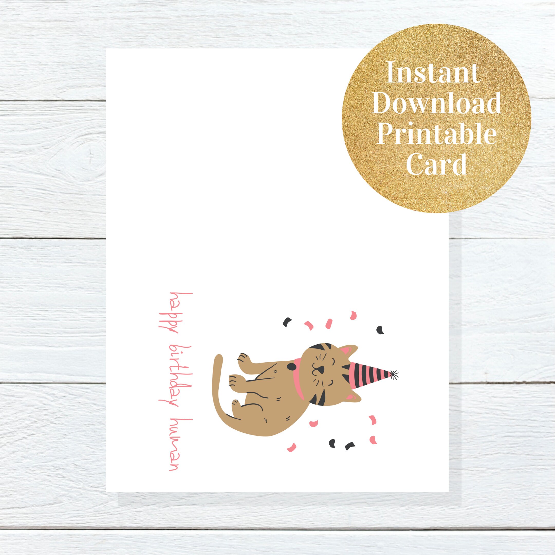 Printable Cat Birthday Card Printable Cat Lovers Card - Etsy