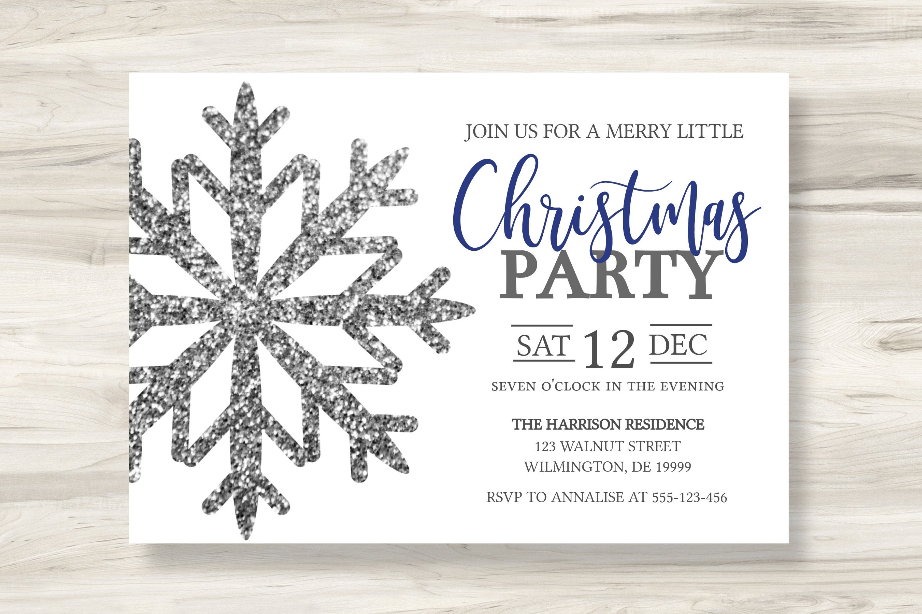 Printable Christmas Party Invitation Snowflake Party Invite - Etsy