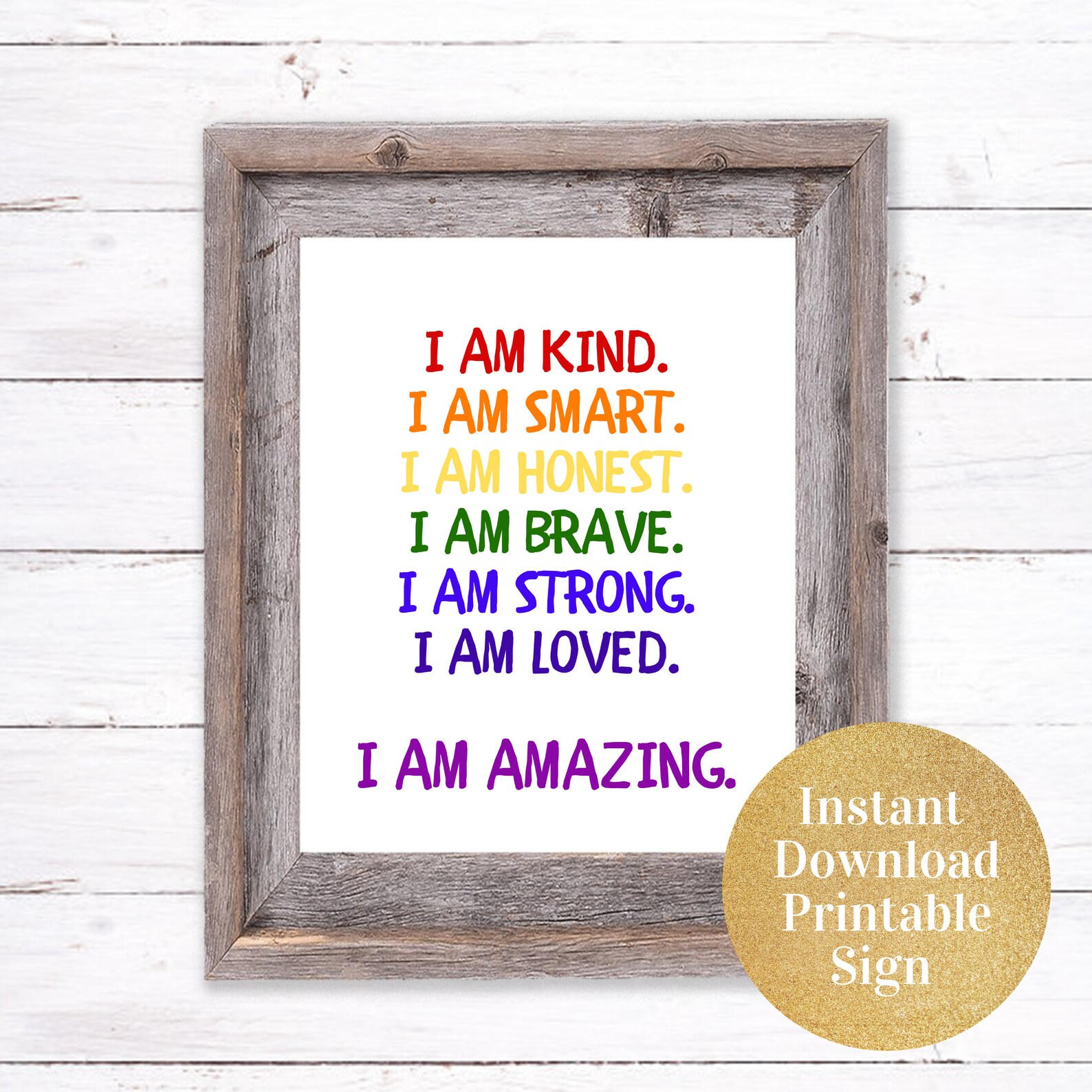 I am kind I am smart I am honest I am brave I am strong I | Etsy