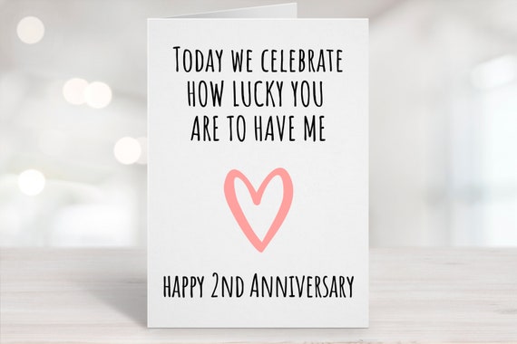 Printable Anniversary Card 2nd Anniversary Card Two Year | Etsy