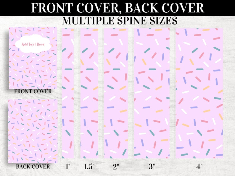 Sprinkles Binder Cover Printable, Girly Editable Binder Cover Template ...