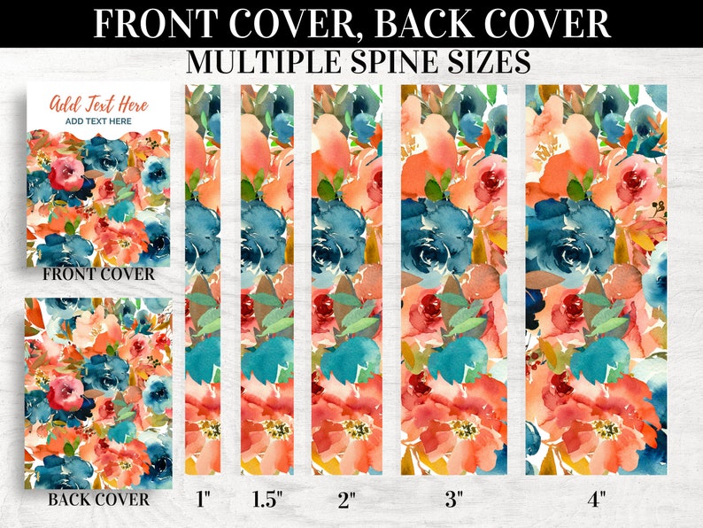 Floral Binder Cover Printable, Editable Binder Cover Template, Canva ...