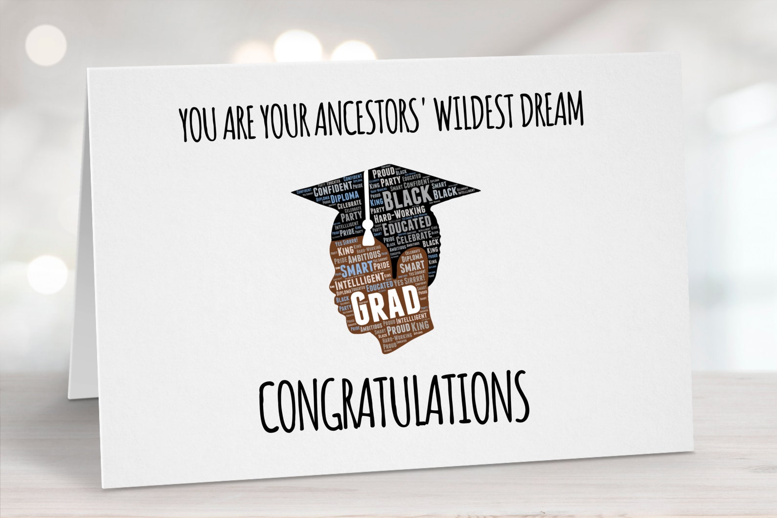 Printable Graduation Card Black Graduation Card Black Grad - Etsy