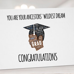 Printable Graduation Card, Black Graduation Card, Black Grad Card ...