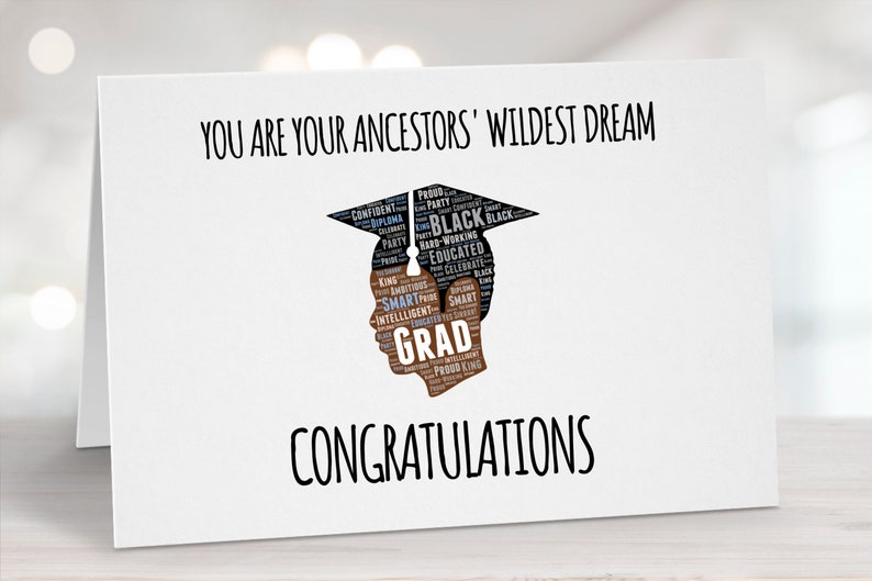 Printable Graduation Card Black Graduation Card Black Grad - Etsy