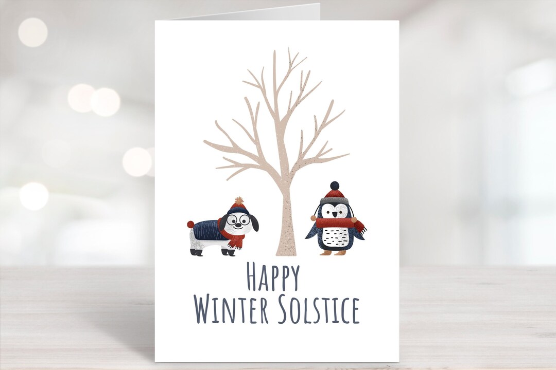 Printable Winter Solstice Cards, Yule Cards, Instant Download Winter ...