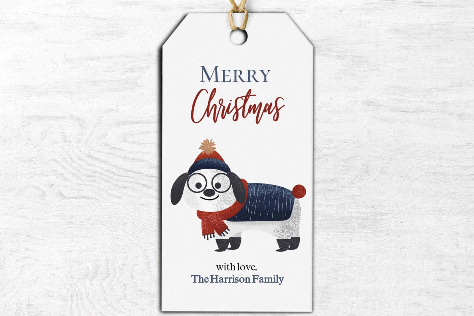 Printable Christmas Tag Dog Gift Tag Editable Christmas Gift | Etsy