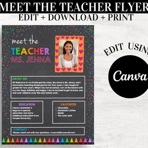 Editable Meet the Teacher Letter Template, Back to School Flyer, Edit ...