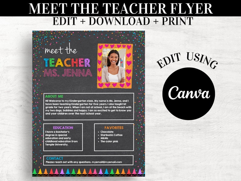 Editable Meet the Teacher Letter Template, Back to School Flyer, Edit ...