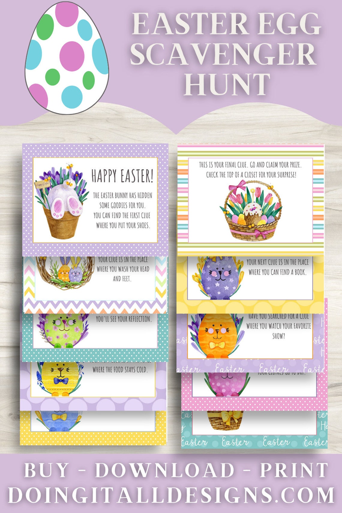 Easter Scavenger Hunt Printable Easter Egg Hunt Kids Easter | Etsy