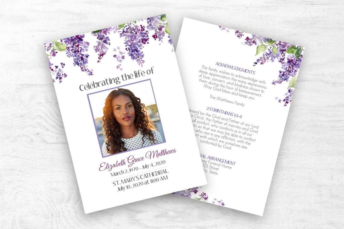 Modèle de programme funéraire modèle de programme funéraire | Etsy France