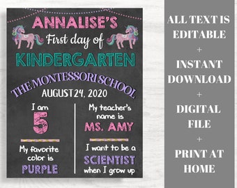 Girls Last Day of School Sign Printable Girls Last Day of - Etsy
