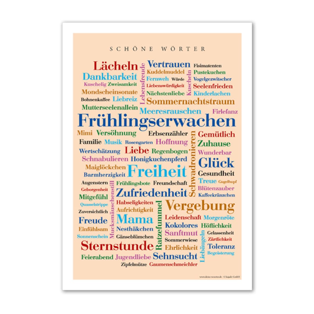 Poster Schöne Wörter - Etsy.de
