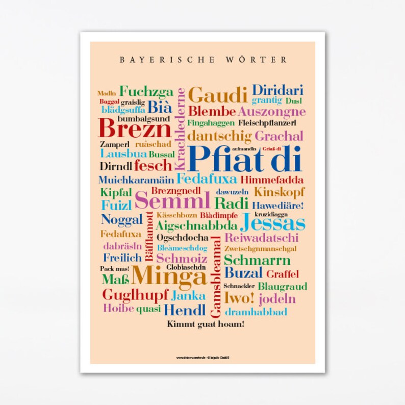 Poster Bavarian Words - Etsy