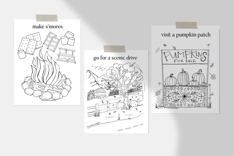 Autumn Bucket List & Coloring Page Bundle | 19 PAGES | You've Been Boo ...