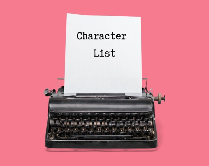Character List Work in Progress Organizer Book Planner - Etsy