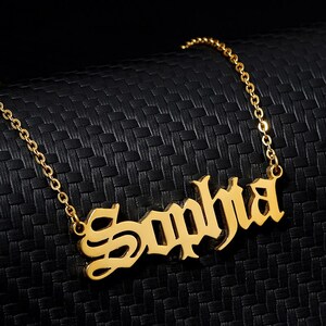 Personalized Old English Name Gold Necklace for Women Best - Etsy