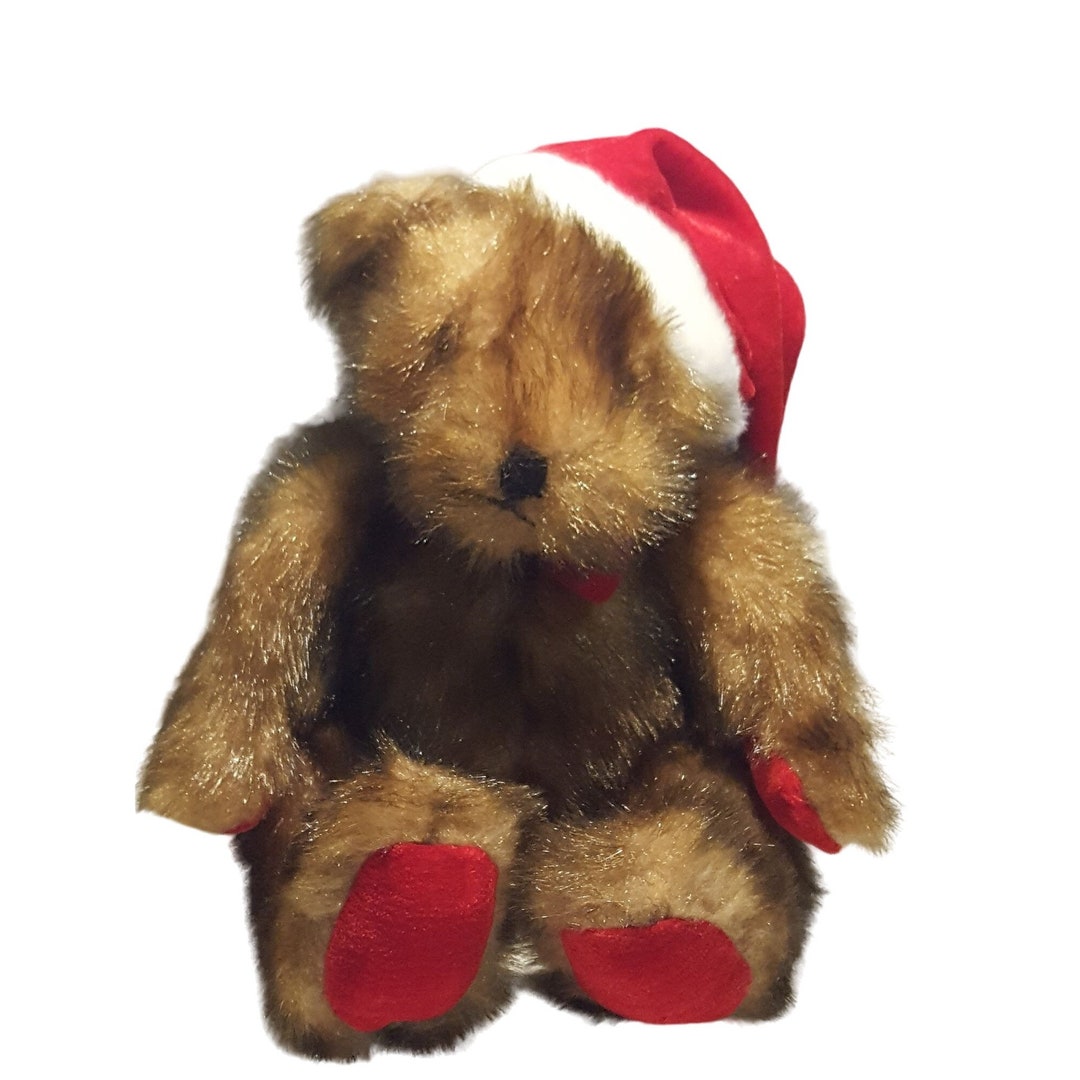 Vintage Teddy Bear Plush Stuffed Animal Christmas Holiday 10 Toy Santa ...