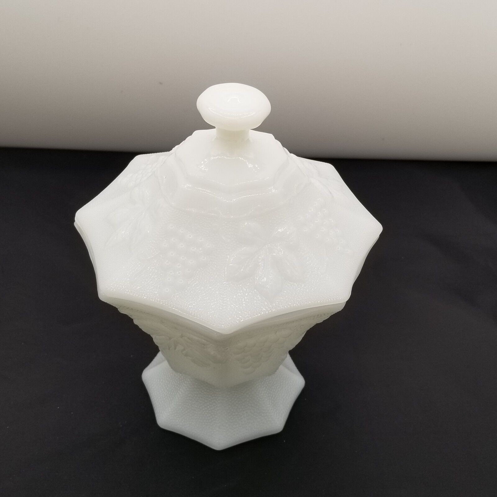 Vintage Milk Glass Footed Compote Candy Dish With Lid Grapes - Etsy