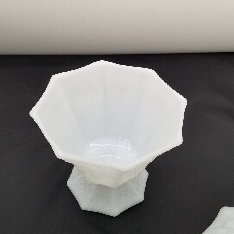 Vintage Milk Glass Footed Compote Candy Dish With Lid Grapes - Etsy