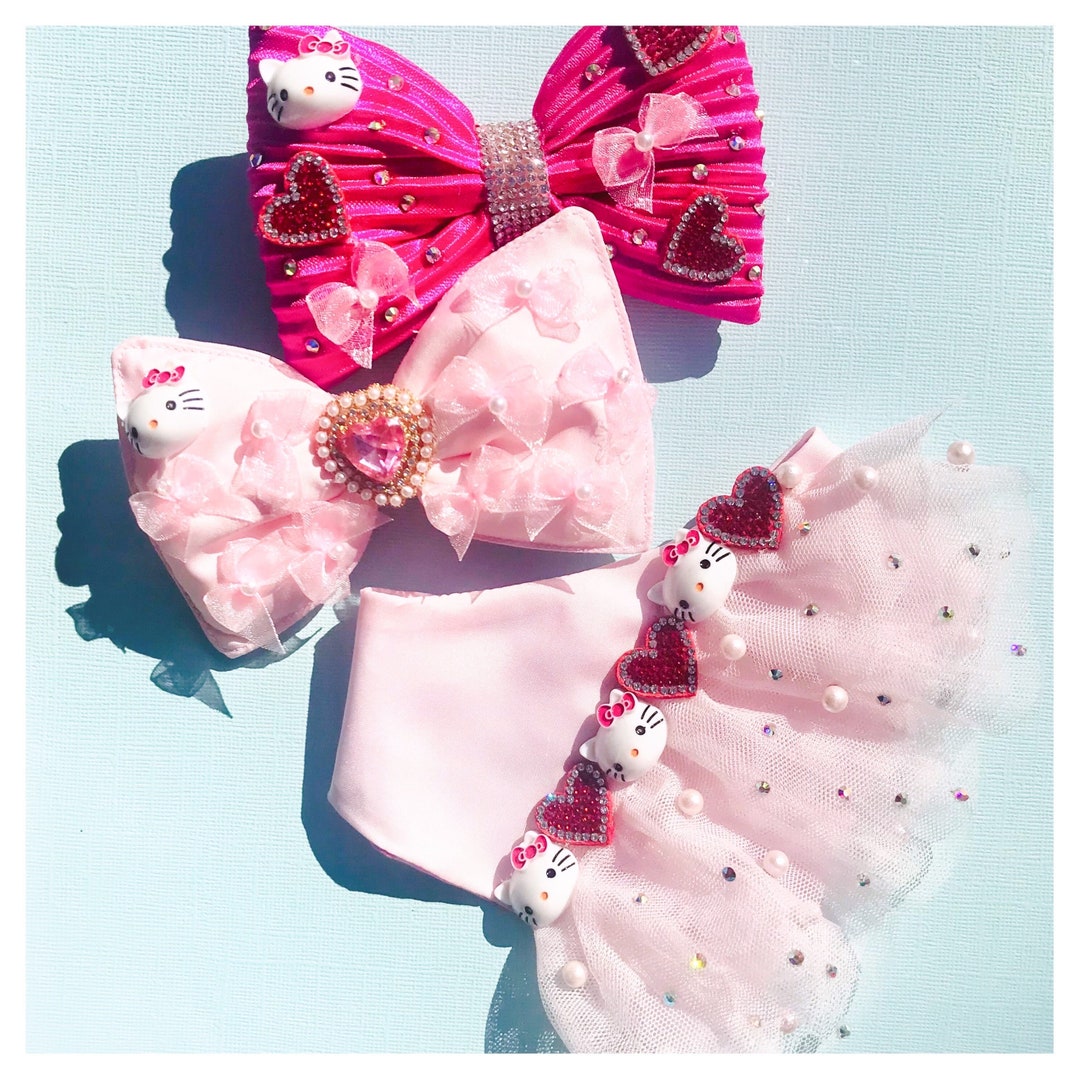 Cat /dog Bandana , Hello Kitty , Layered Trim With Pearls and ...