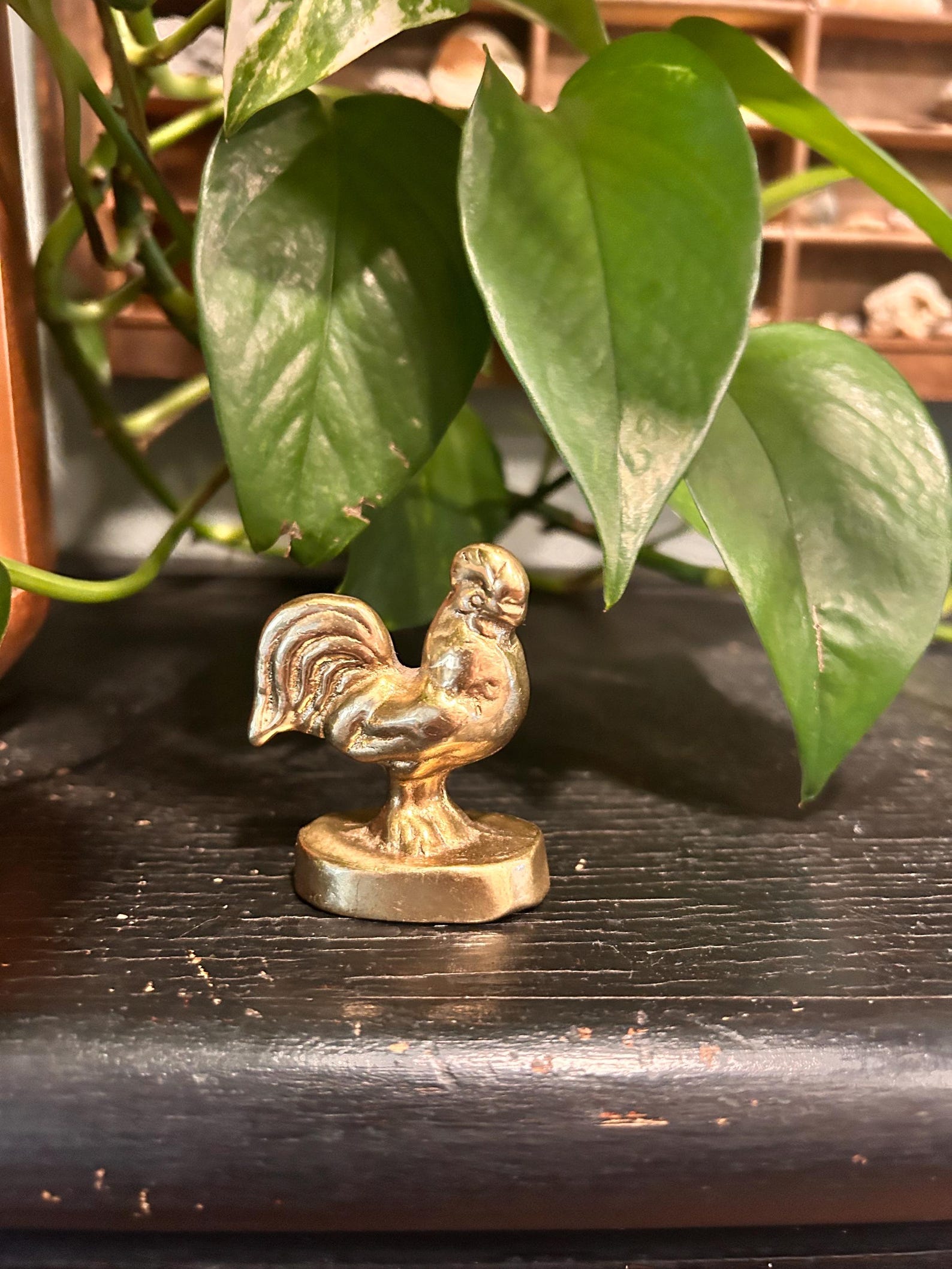 Vintage French Brass Rooster Figurine, Valleau, Paperweight, Farmhouse ...