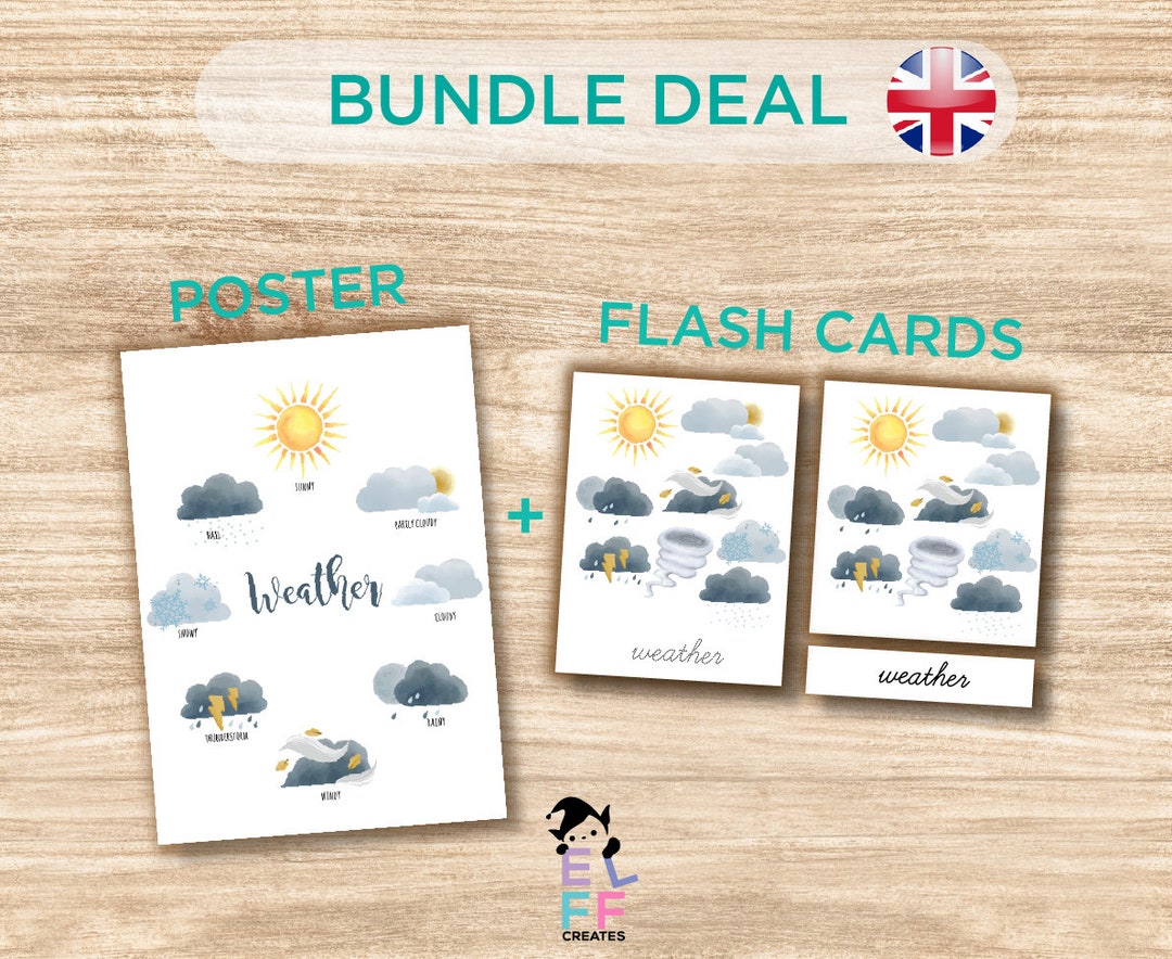 WEATHER Activity Set - Printable Montessori Cards and Poster ...